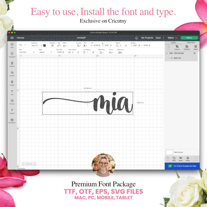 Beautiful Script handwritten font [Free Premium Bundle] | Cricut Ny